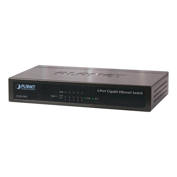 Switch PLANET™ 10/100/1000Mbps (5 Puertos) - EMACS | Security Store